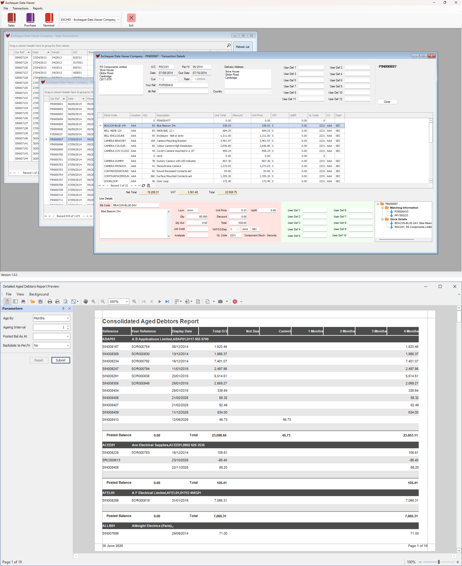 Exchequer Data Viewer