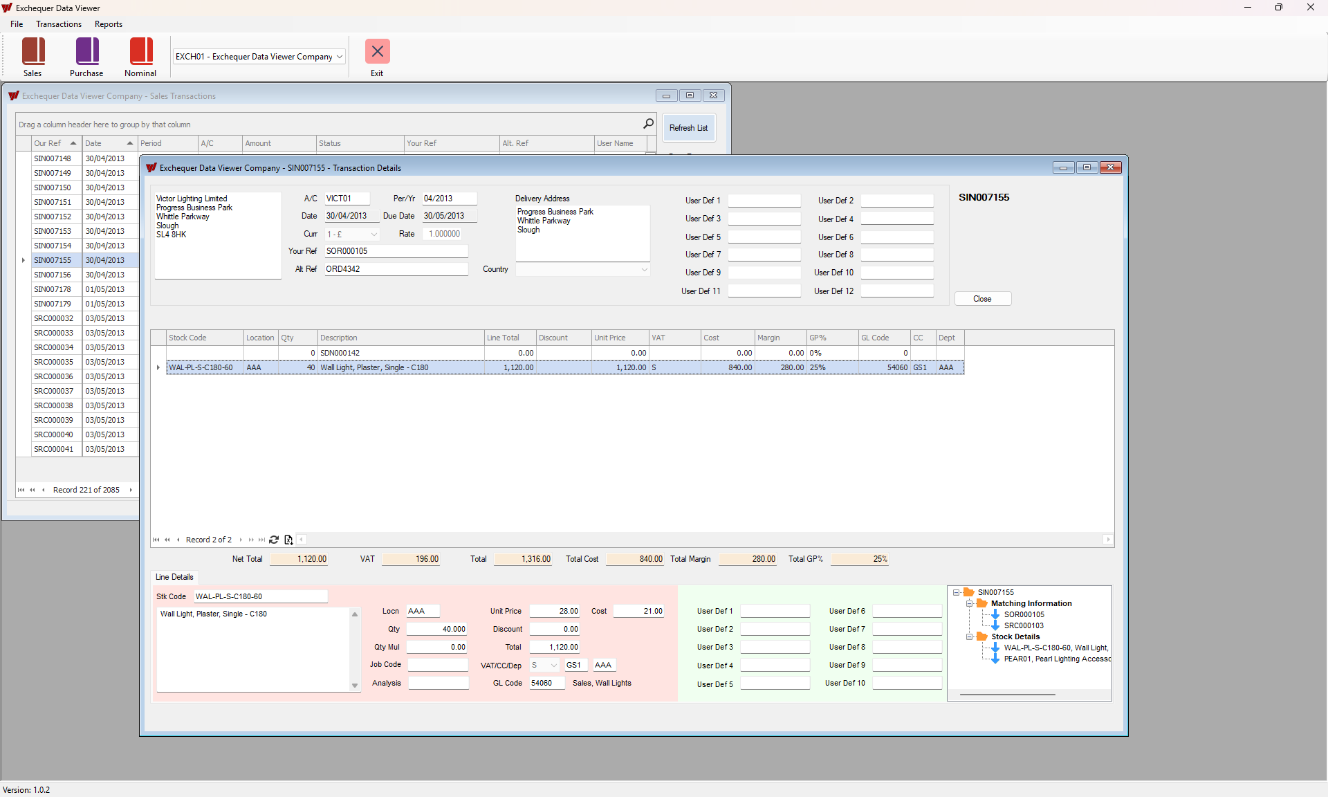Exchequer Data Viewer